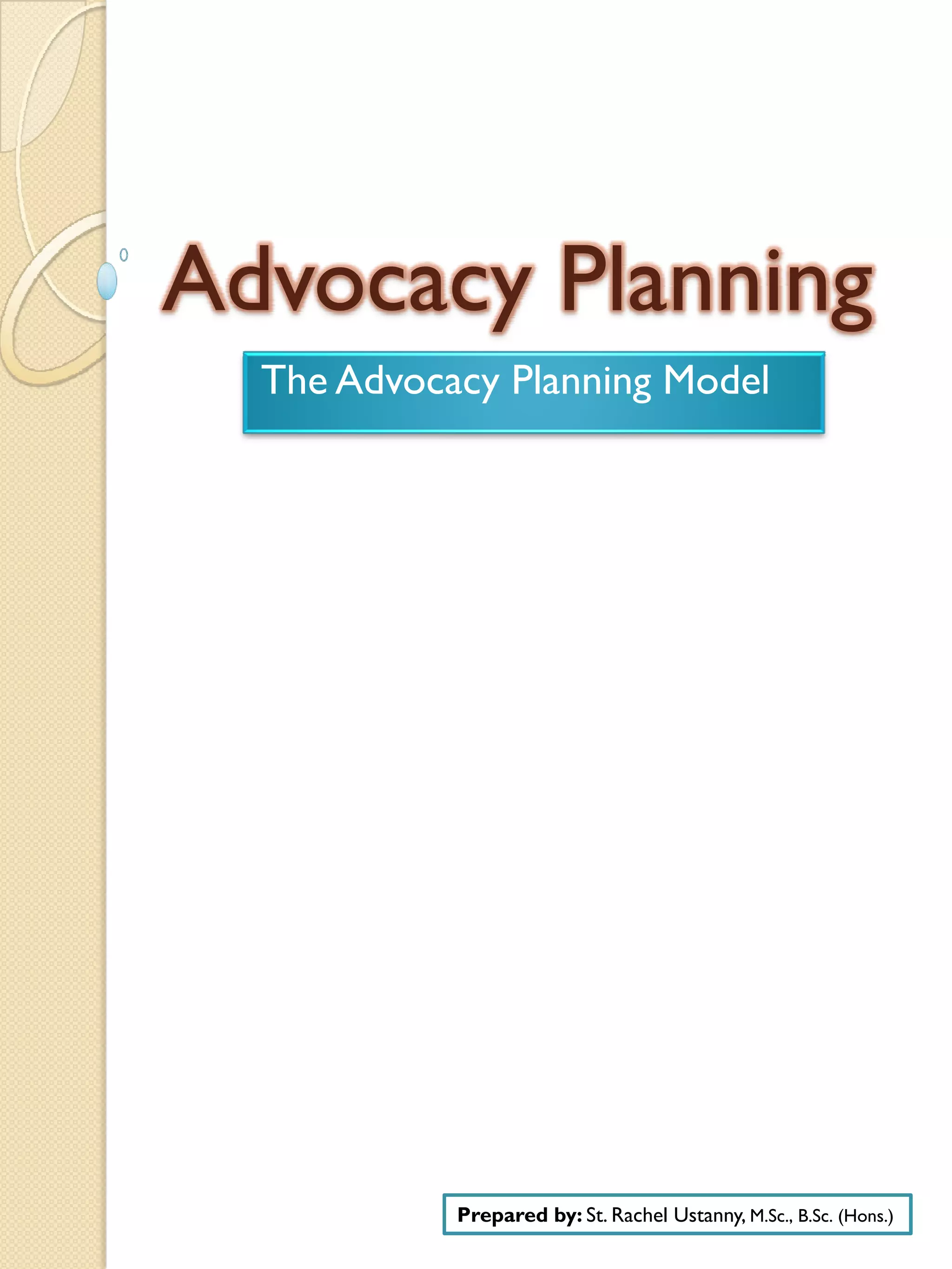 Advocacy Planning Model | PDF