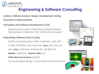 Aeroflite Capabilities Brochure: Aerospace Systems Engineering | PPT