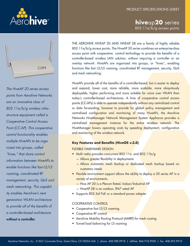 Aerohive-HiveAP20 | PDF