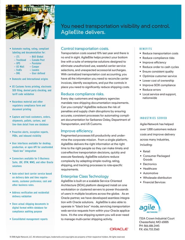 Agile Elite Oracle Brief Pdf
