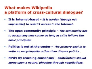 Cross-cultural dialog through Wikipedia | PPT