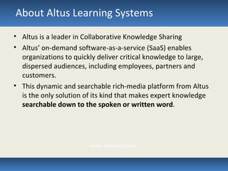 Altus Collaborative Knowledge Sharing Li | PPT