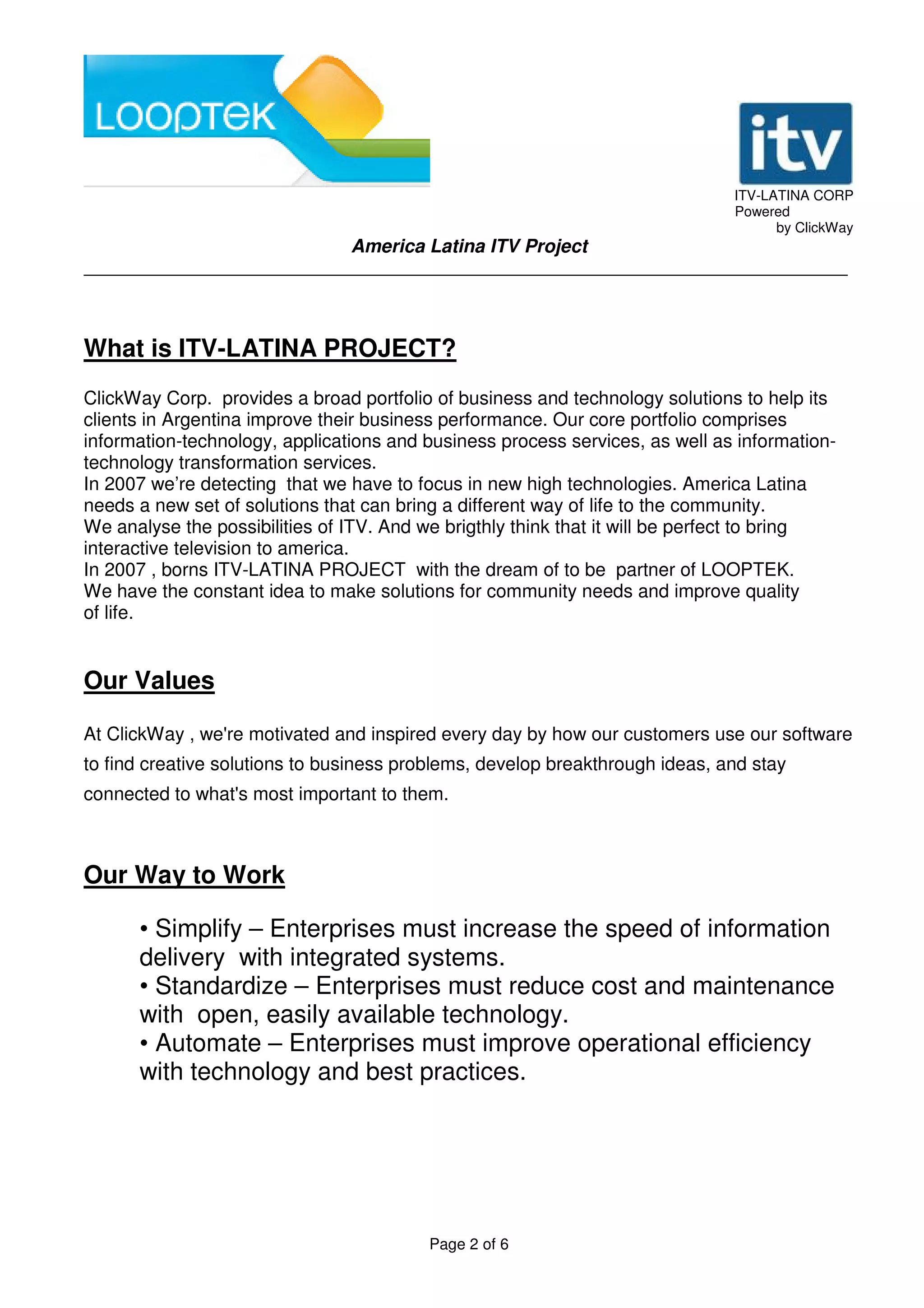 America Latina Itv Project | PDF