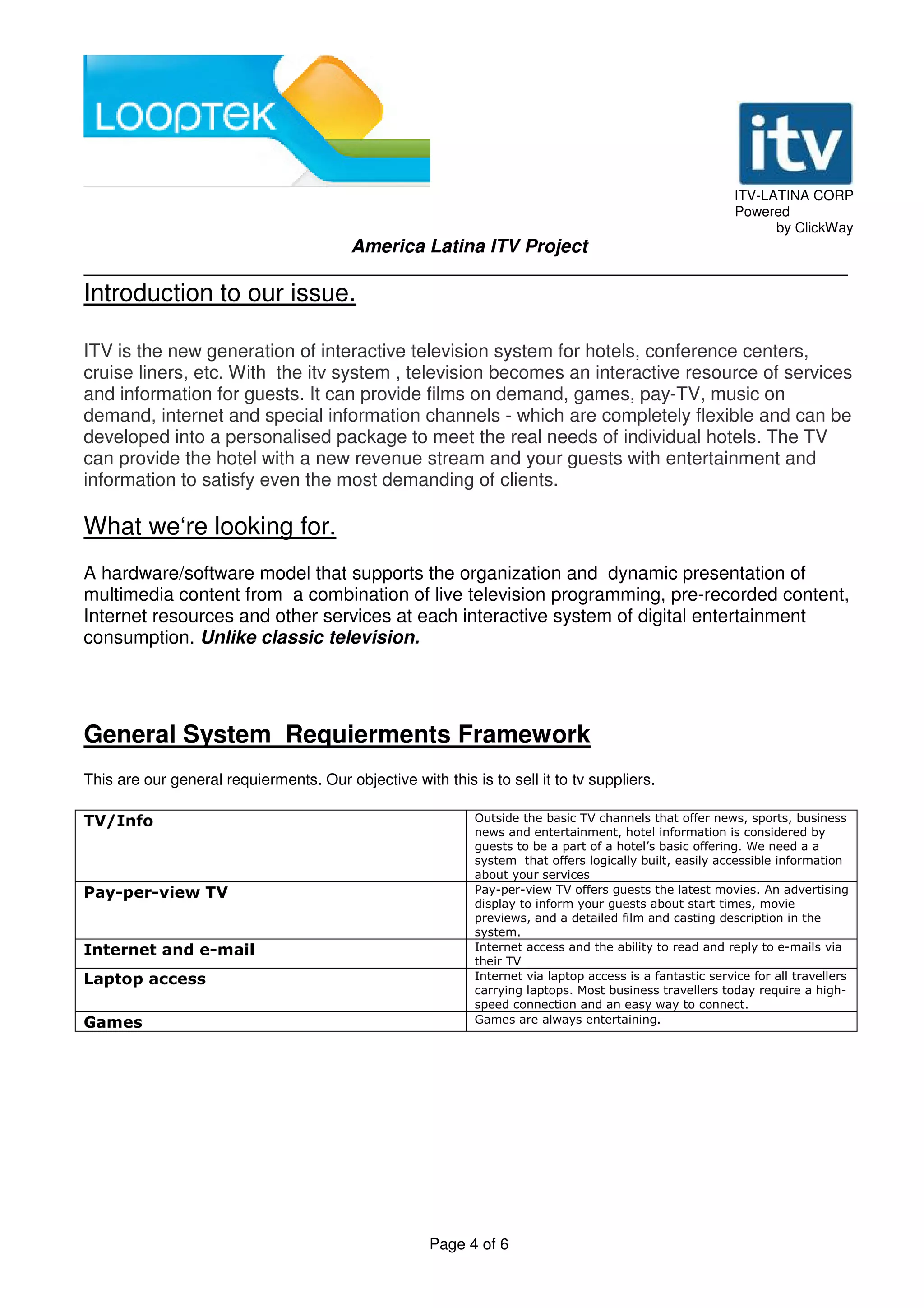 America Latina Itv Project | PDF