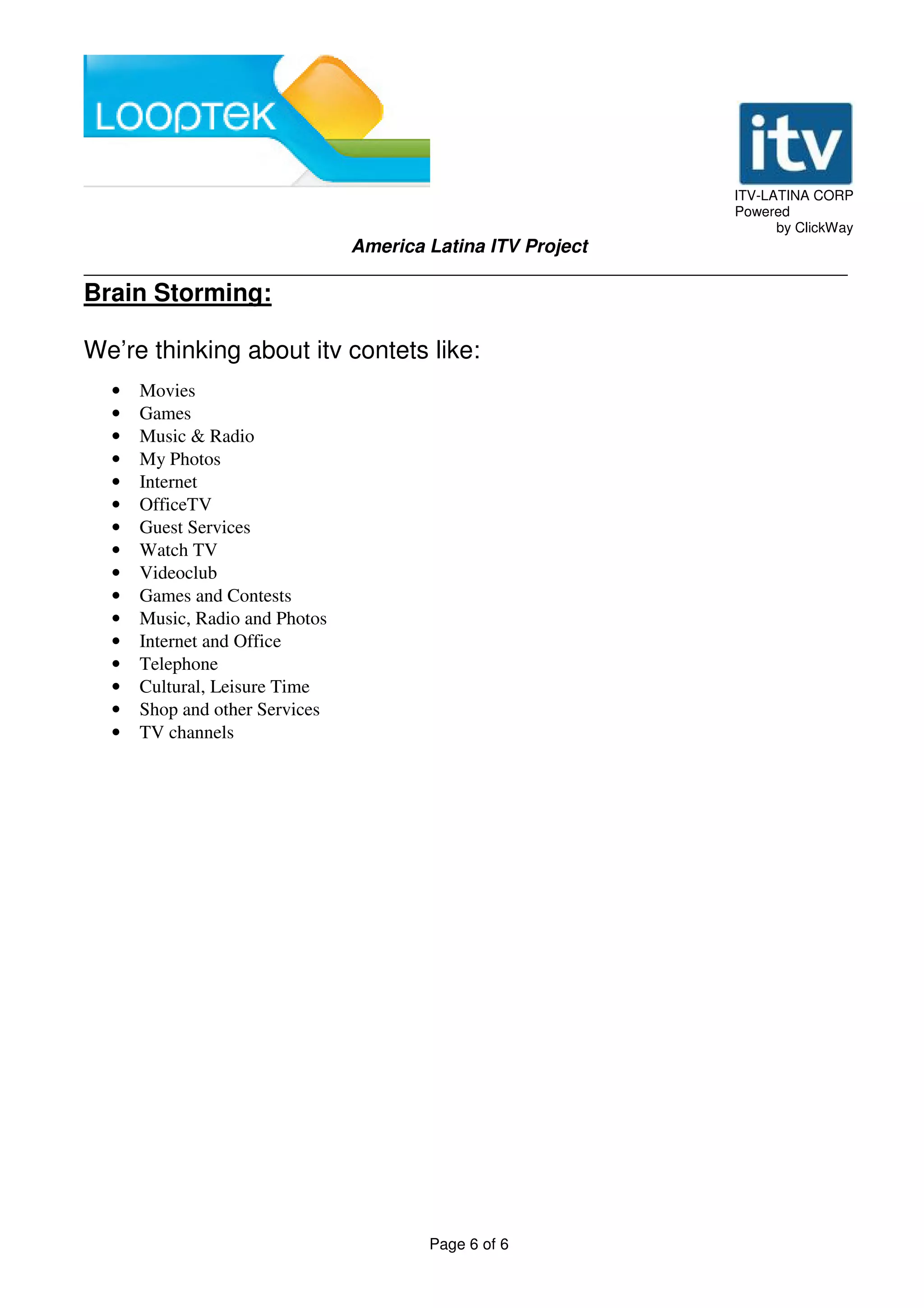 America Latina Itv Project | PDF