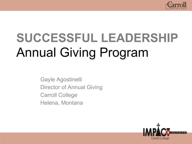 Successful Leadership: Annual Giving Programs | PDF