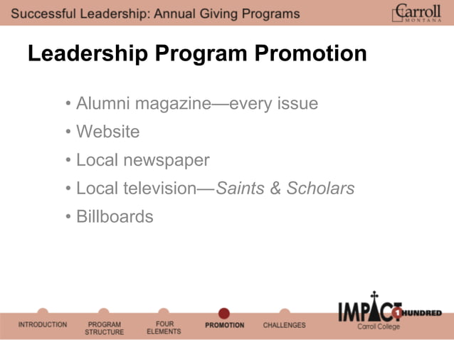 Successful Leadership: Annual Giving Programs | PPT