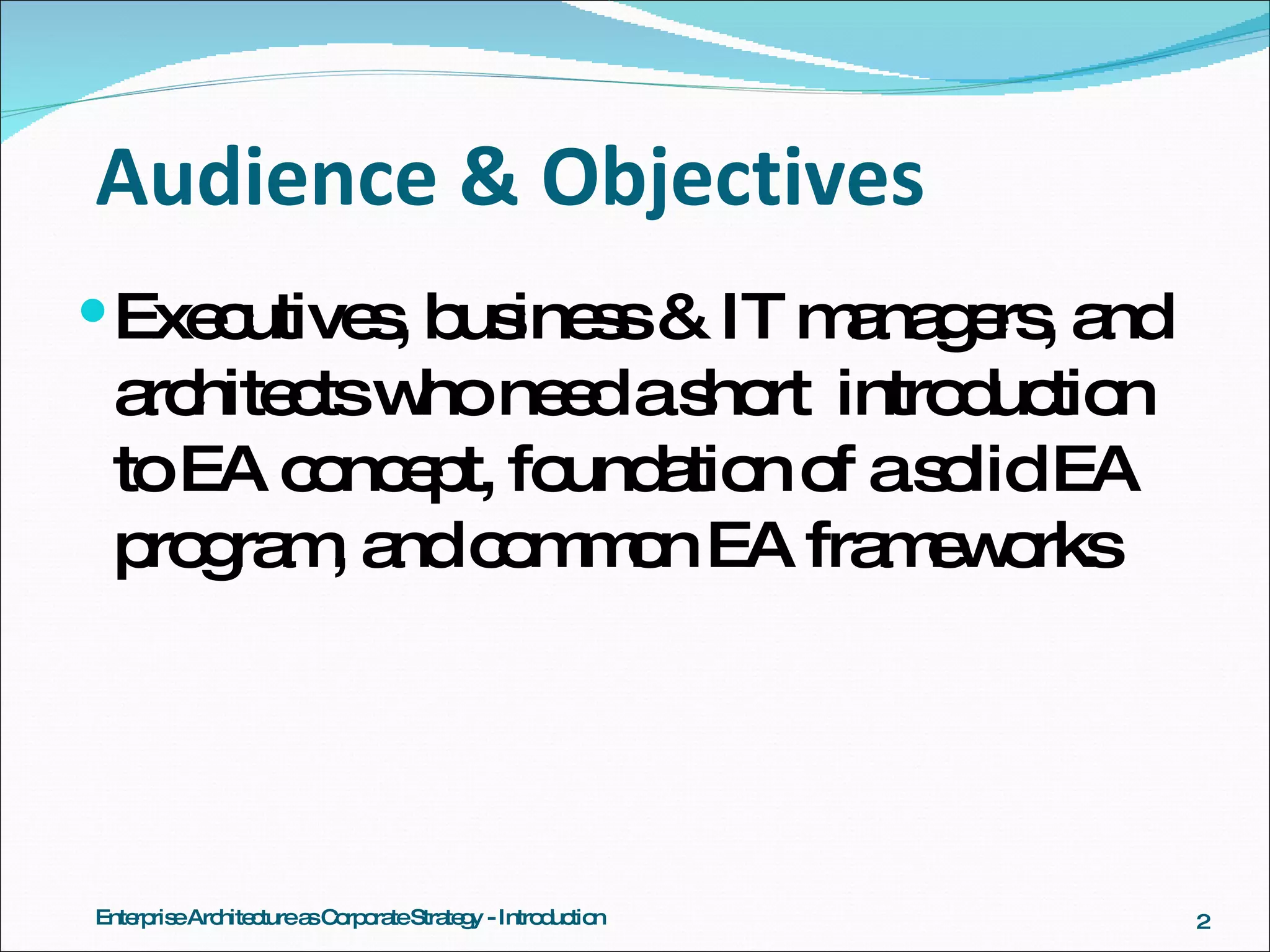 Architecture Series 5-1 EA As Corporate Strategy Introduction | PPT