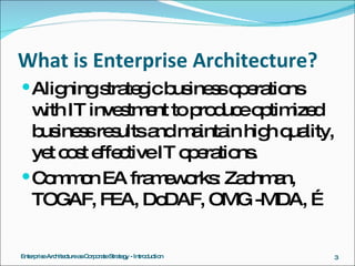 Architecture Series 5-1 EA As Corporate Strategy Introduction | PPT