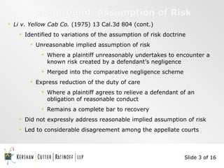Assumption Of Risk In Premises Liability | PPT | Law