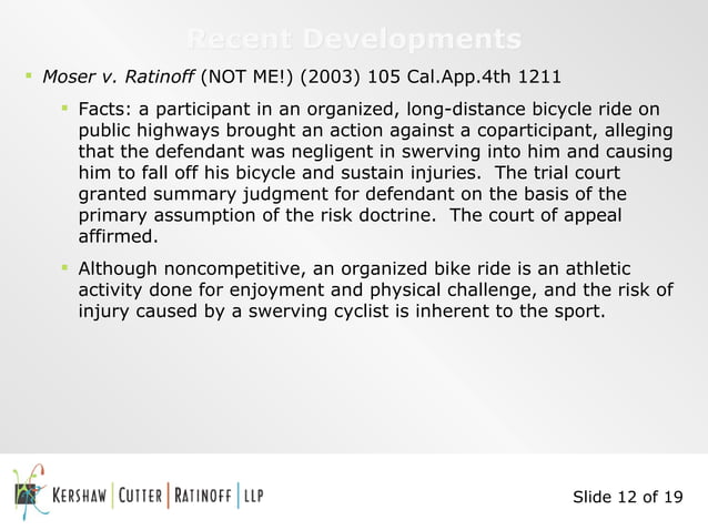 Assumption Of The Risk In Sports | PPT