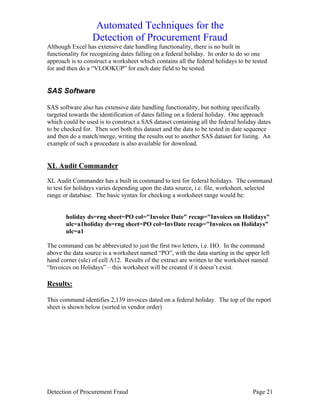 Automated Techniquesfor Detectionof Procurement Fraud | PDF