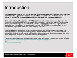 BCM Roadmap | PPT | Business | Business and Finance