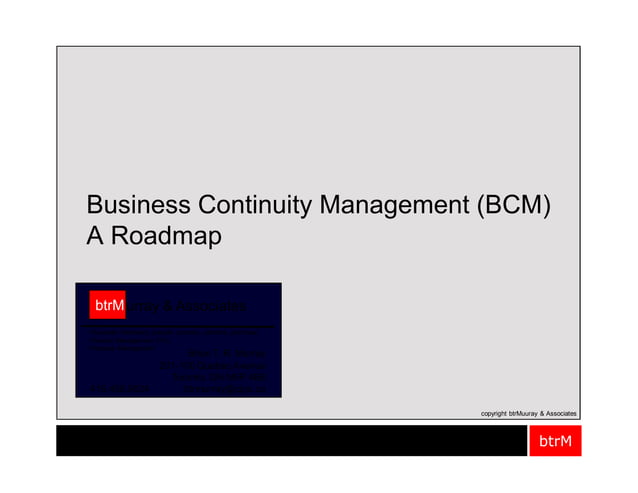 BCM Roadmap | PDF | Business | Business and Finance