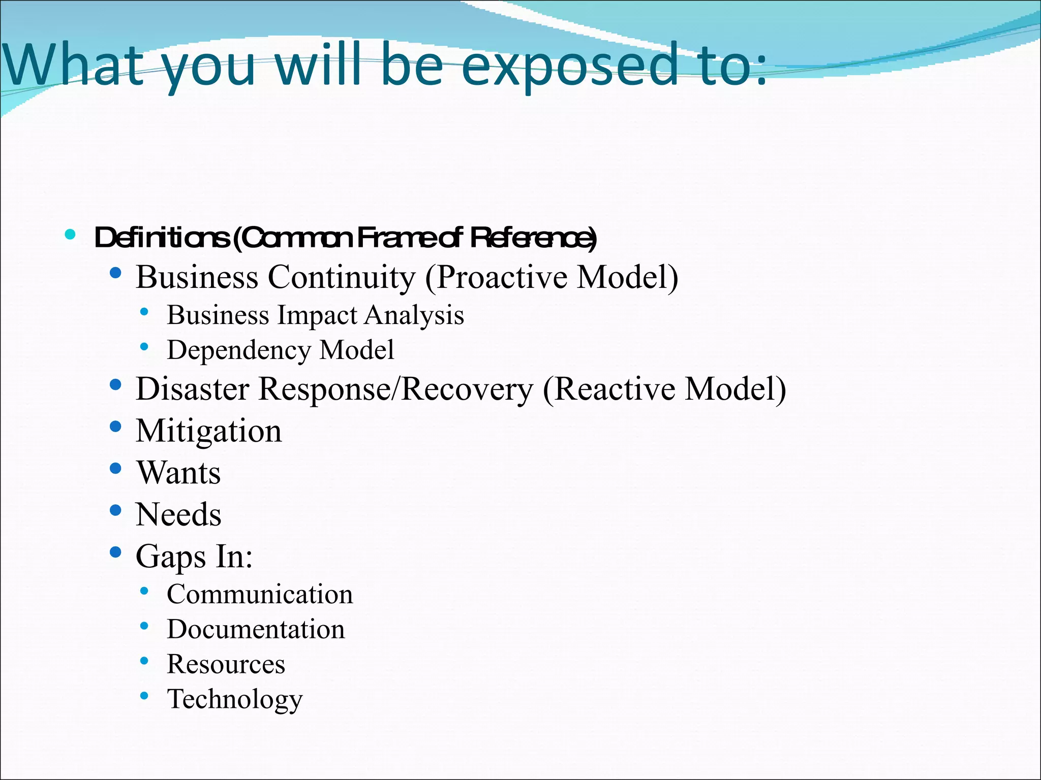 Business Continuity Overview | PPT