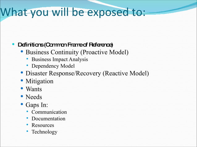 Business Continuity Overview | PPT