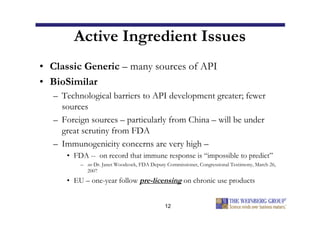 Michael Swit -- Perspectives on the Future of Generic Biologics | PPT