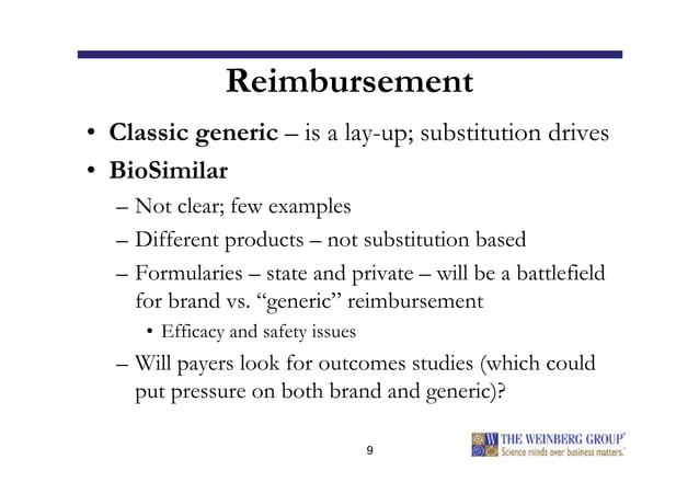 Michael Swit -- Perspectives on the Future of Generic Biologics | PPT