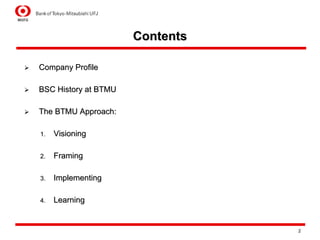 BTMU Building Enterprisewide Platform With Bsc | PDF | Business ...