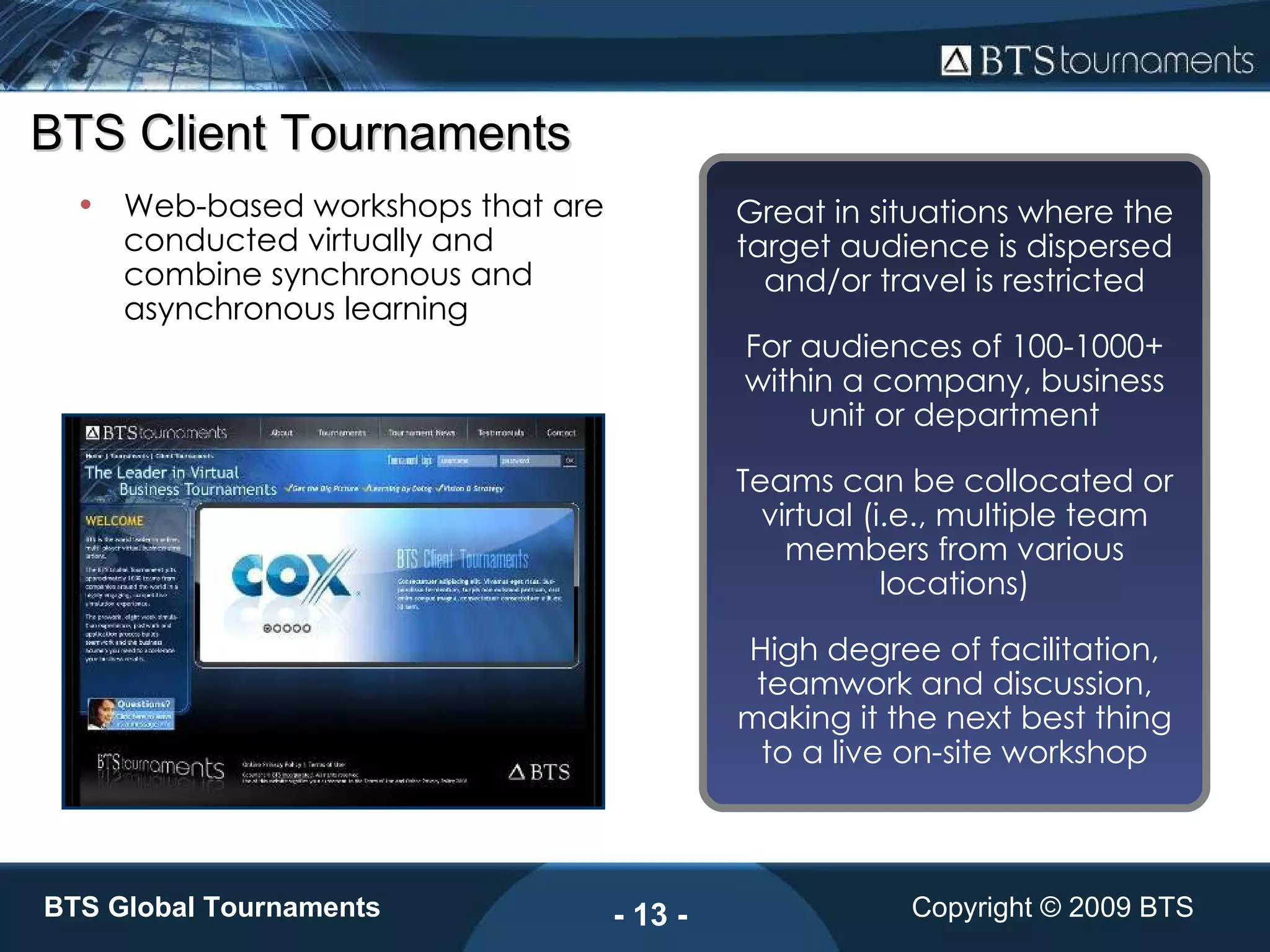 BTS Tournament Presentation | PPT