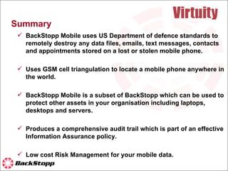 Backstopp Mobile Slides | PPT