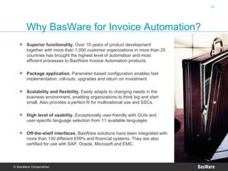 Basware Invoice Automation Presentation 2007 | PPT