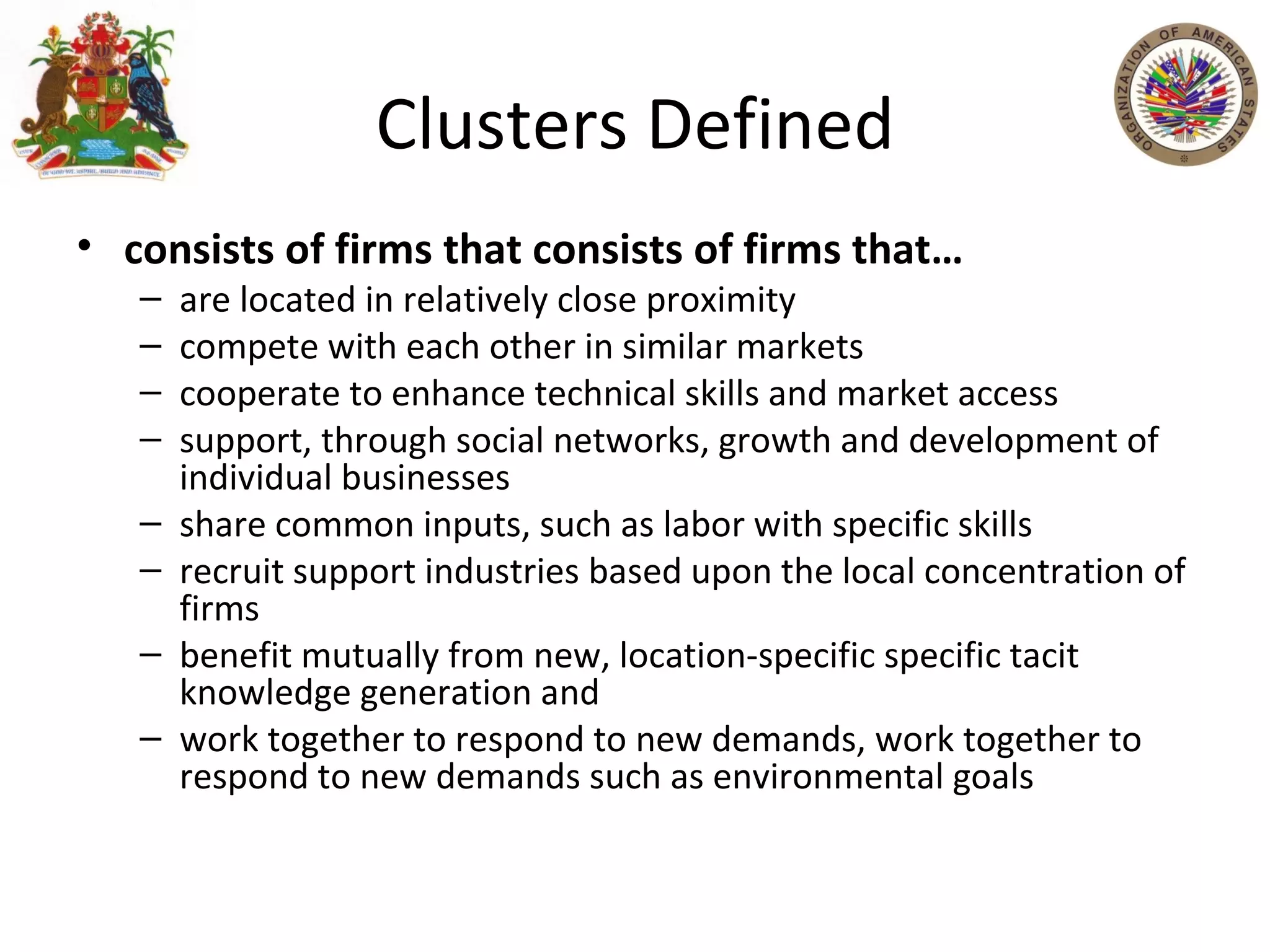 Benefits Of Clustering To Promote Exports | PPT