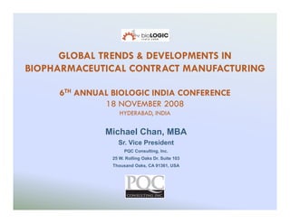 Global Trends & Development in Biopharmaceutical Contract Manufacturing | PDF | Biotech and ...