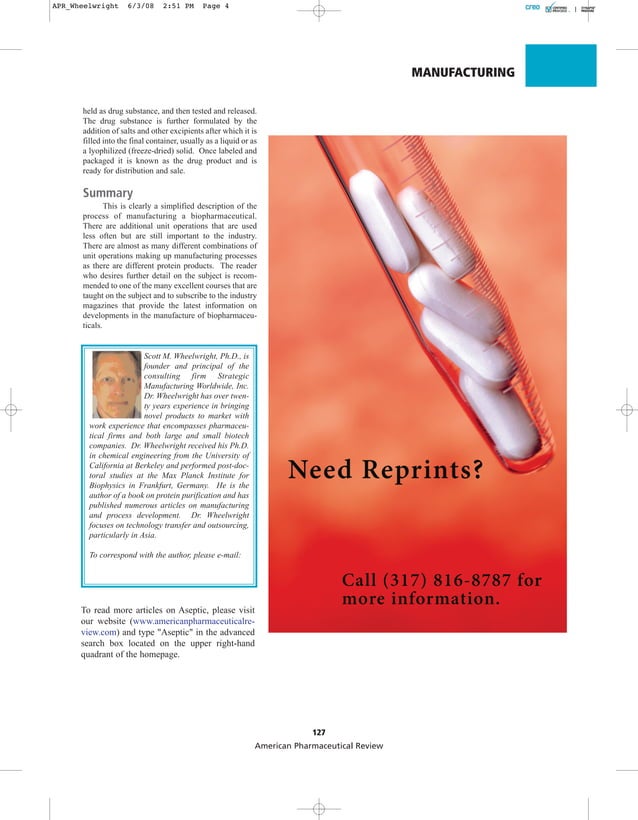 Biopharmaceutical Manufacturing Introduction | PDF | Biological ...