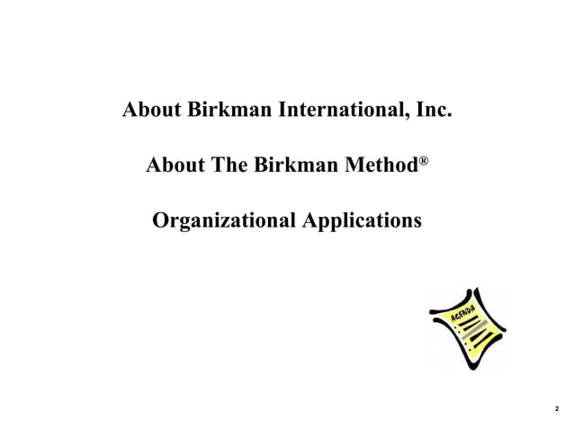 Birkman Presentation Overview | PPT