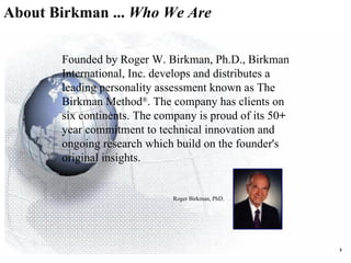 Birkman Presentation Overview | PPT
