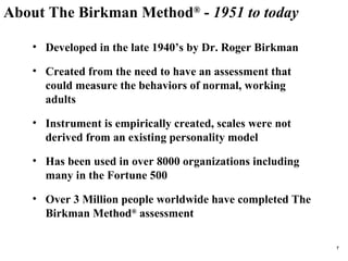 Birkman Presentation Overview | PPT