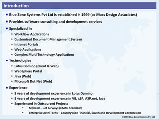 Blue Zone Systems Pvt Ltd Introduction | PPT