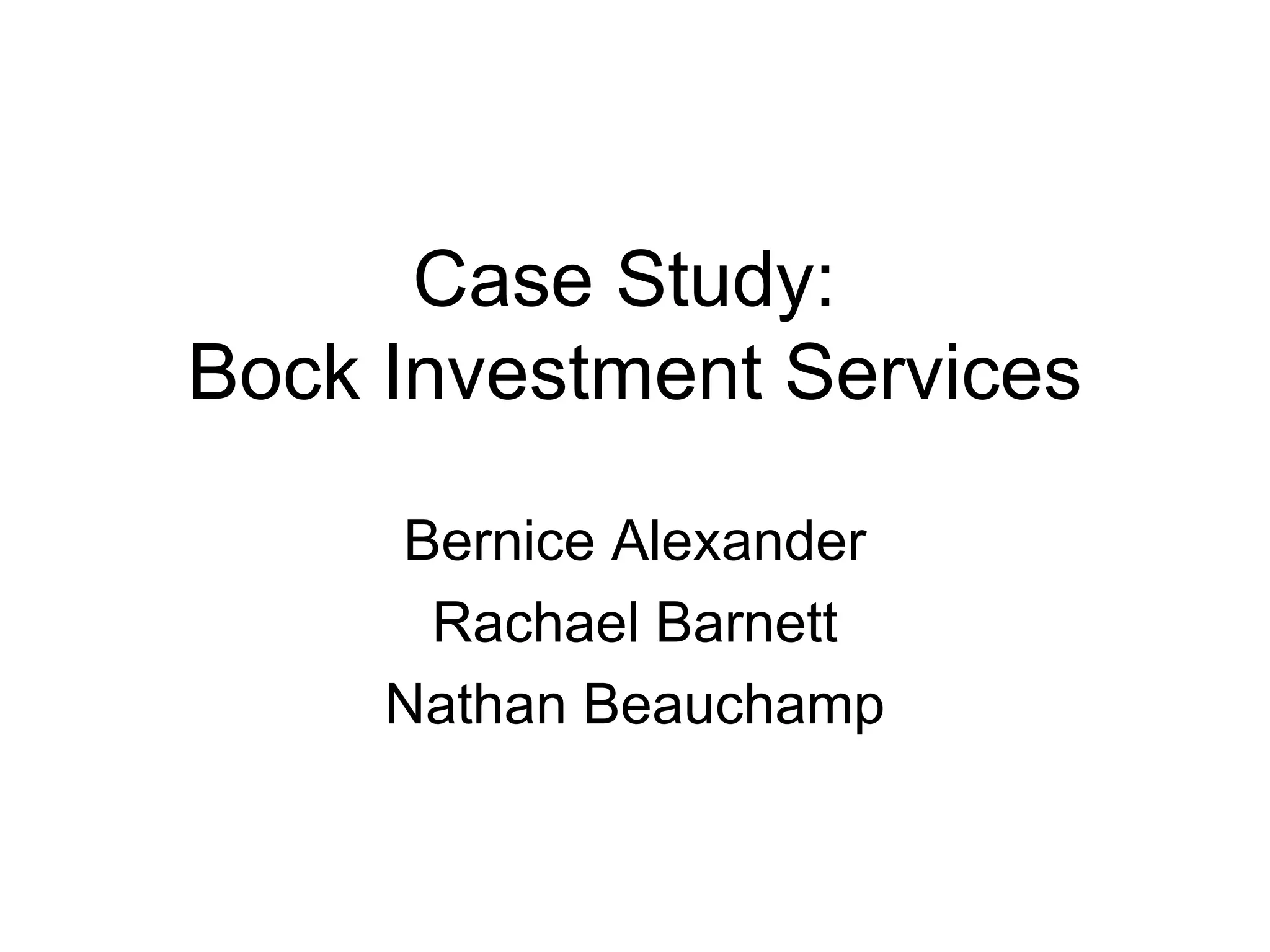 Bock Presentation | PPT