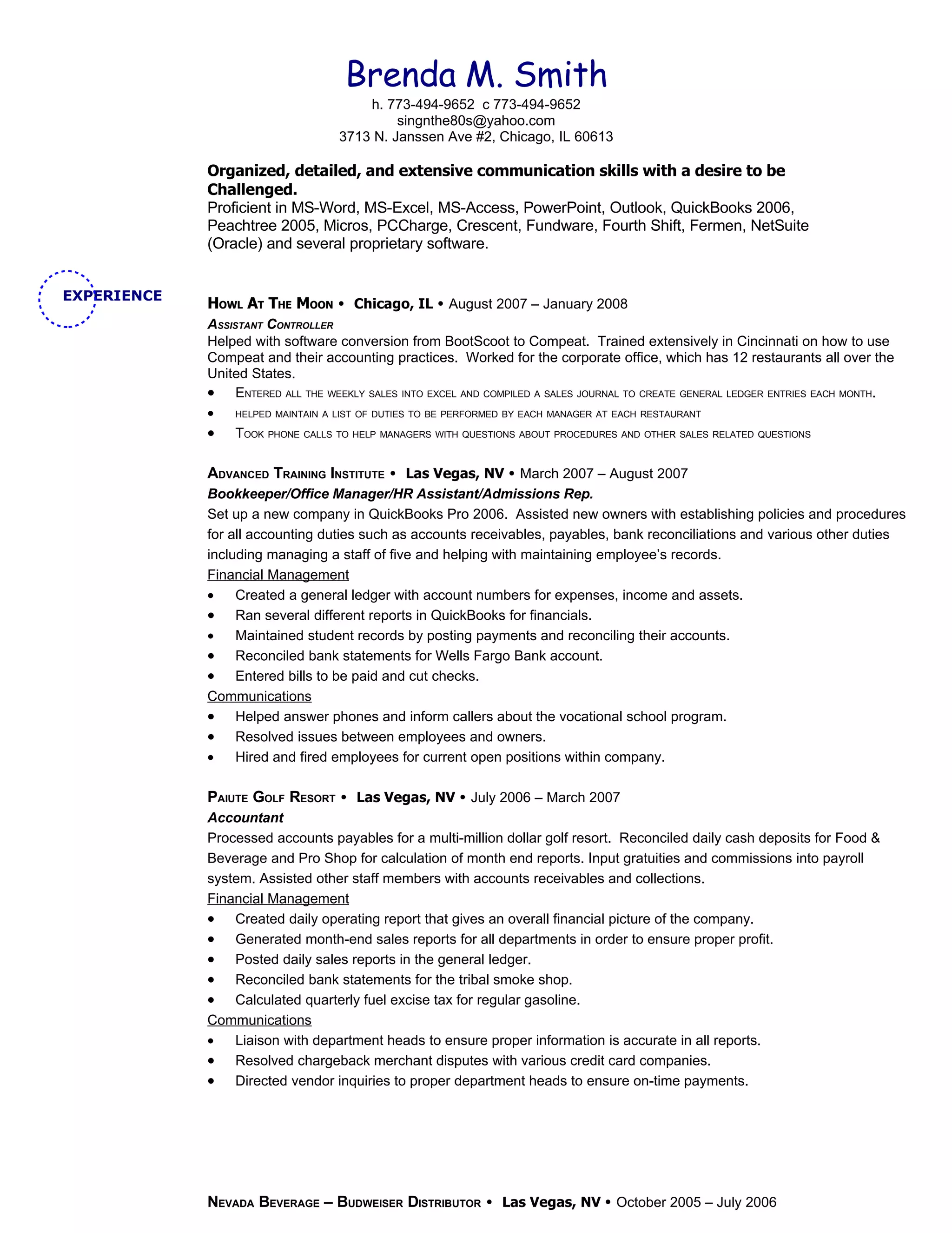 Brenda Resume Revised | DOC