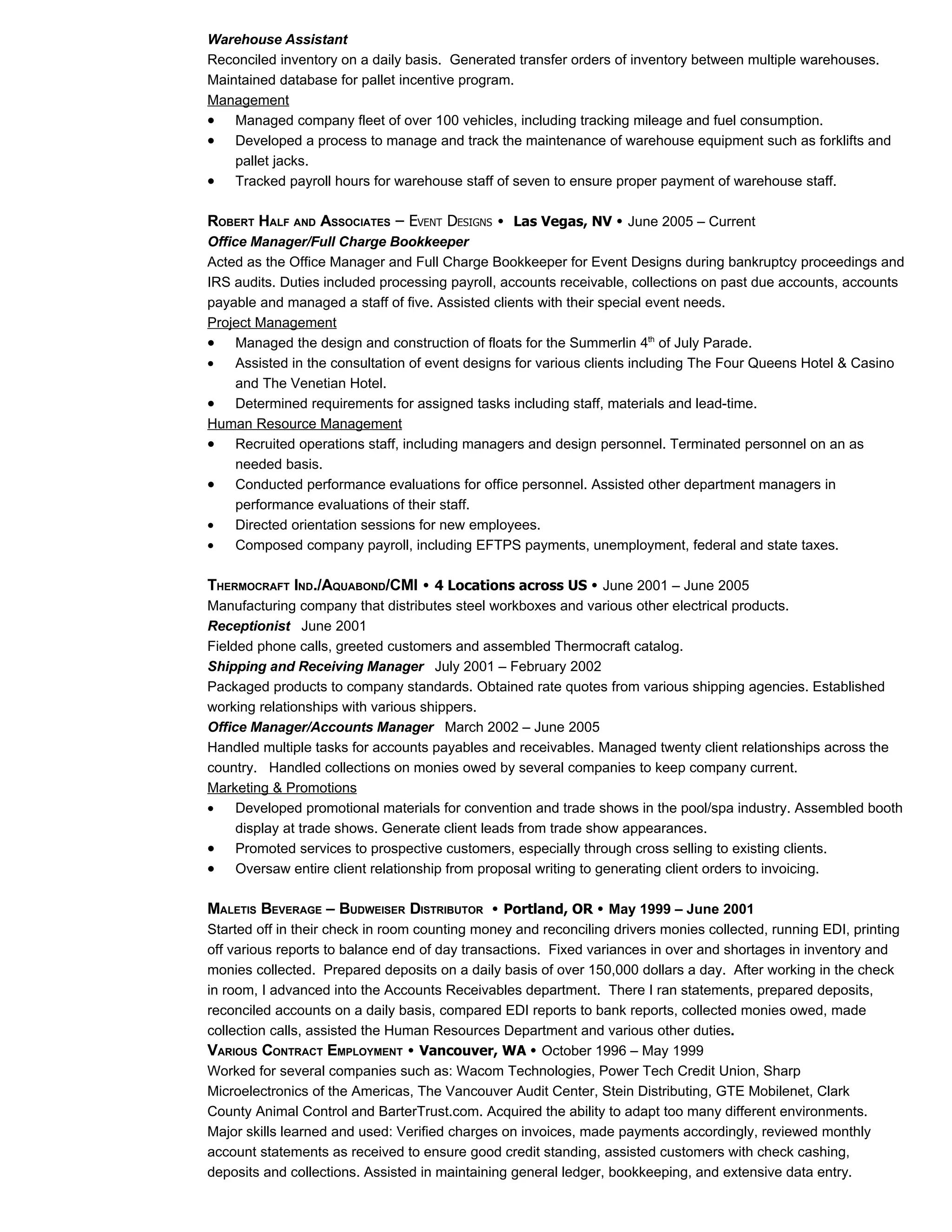 Brenda Resume Revised | DOC