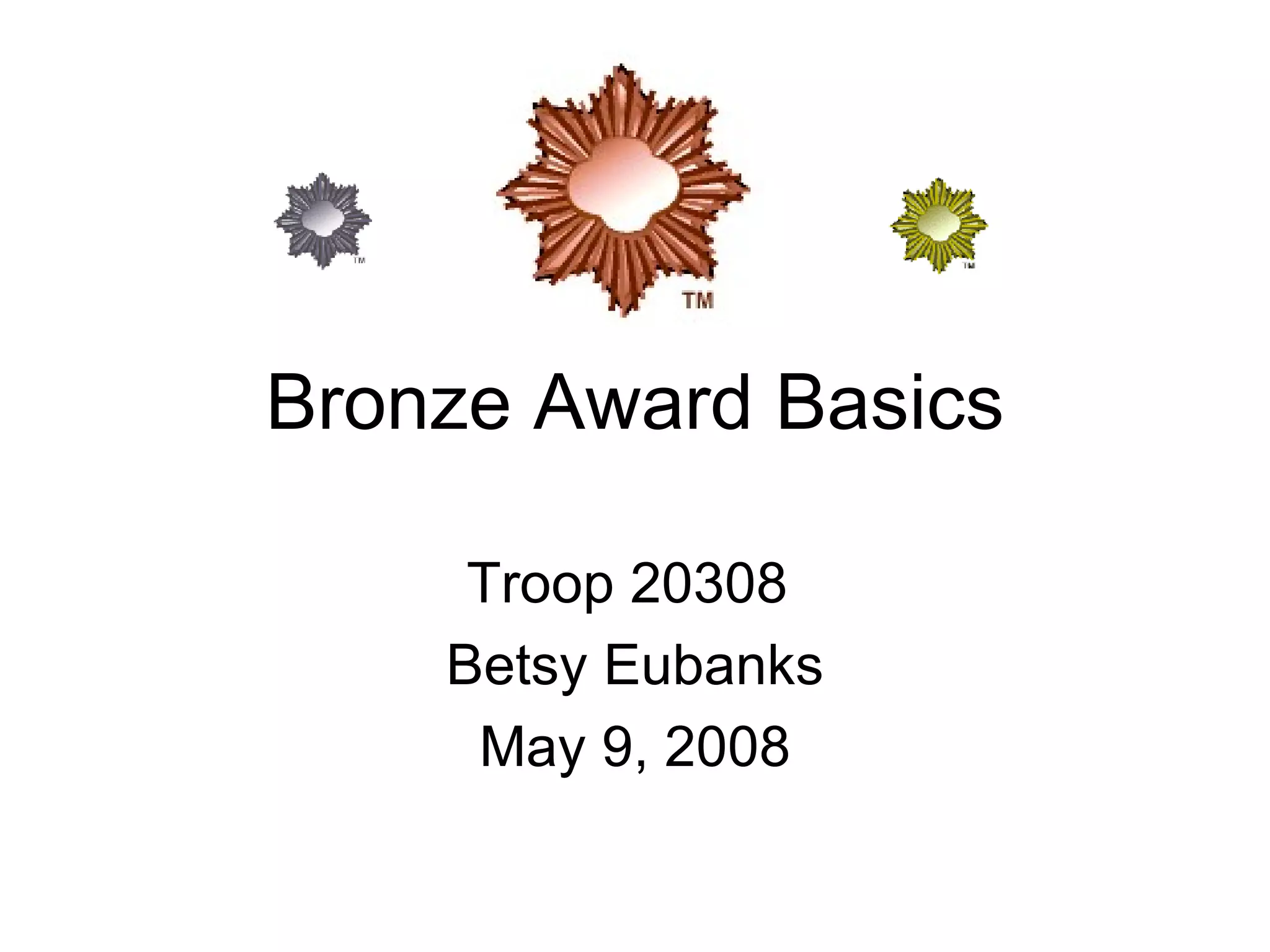 Bronze Award Basics | PPT