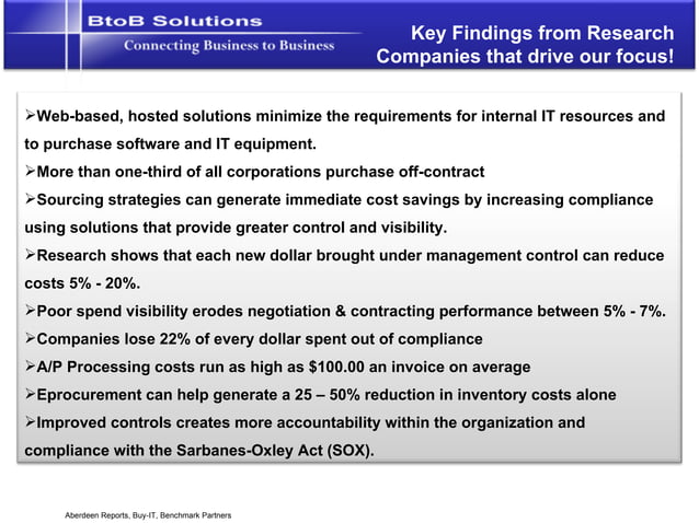 BtoB Solutions E-Procurement | PPT