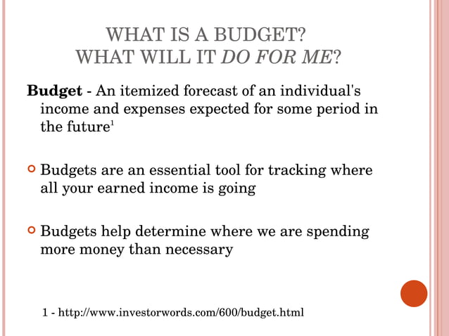 Budgeting 101 | PPT