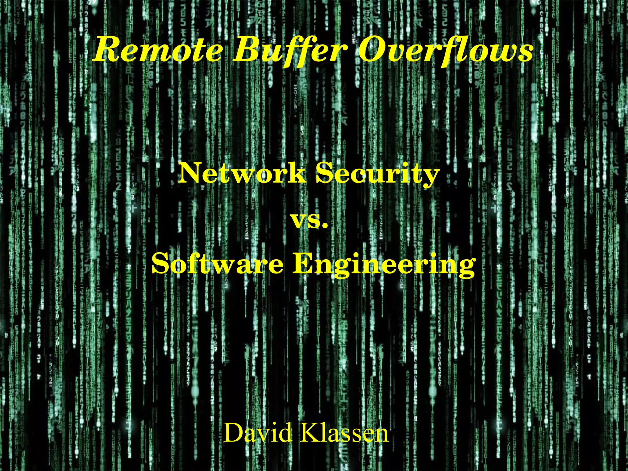 Buffer Overflows Presentation | PPT | Free Download
