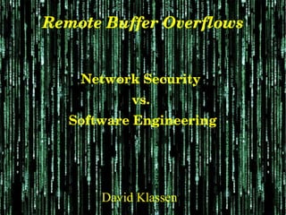 Buffer Overflows Presentation | PPT | Free Download