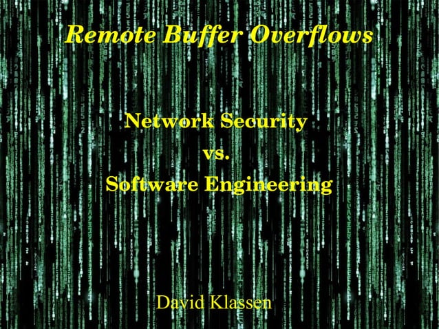 Buffer Overflows Presentation | PPT | Free Download