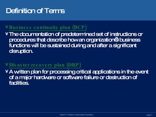 Business Continuity Planning Presentation Overview | PPT