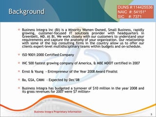 Business Integra Profile 2008 | PPT