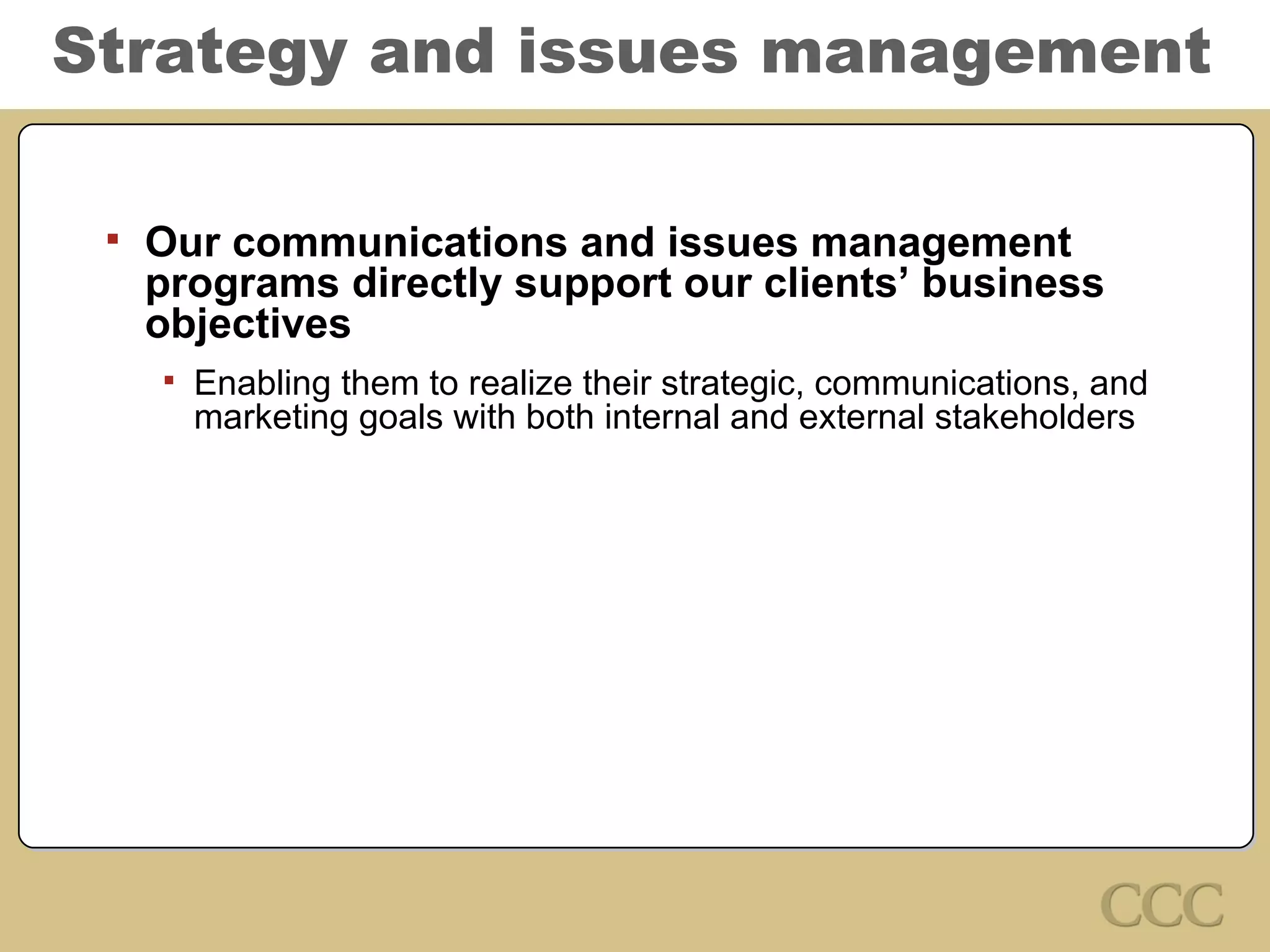 Ccc Capabilities Presentation Basic 021509 Woapp | PPT