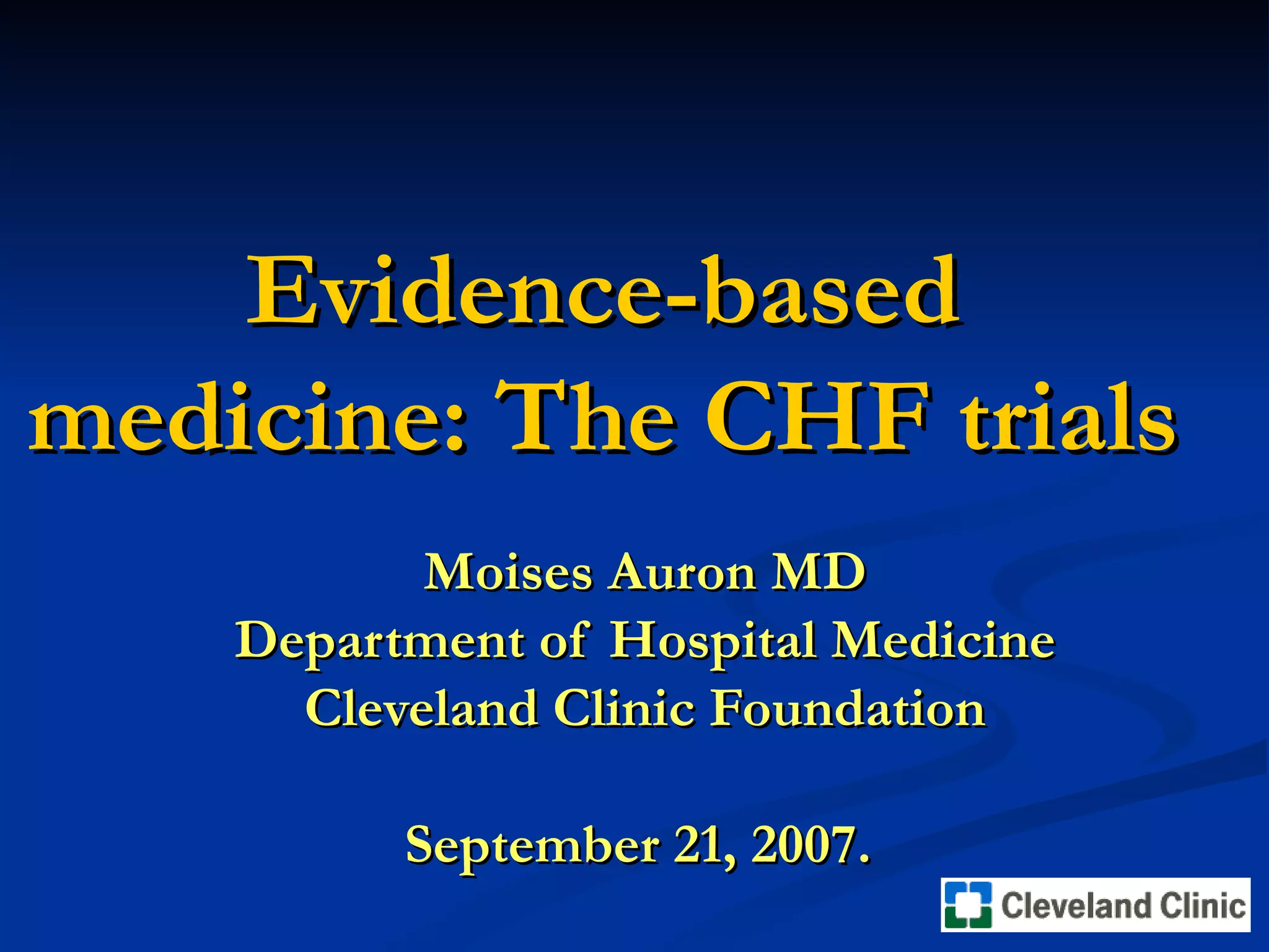 Evidence-based management of CHF | PPT