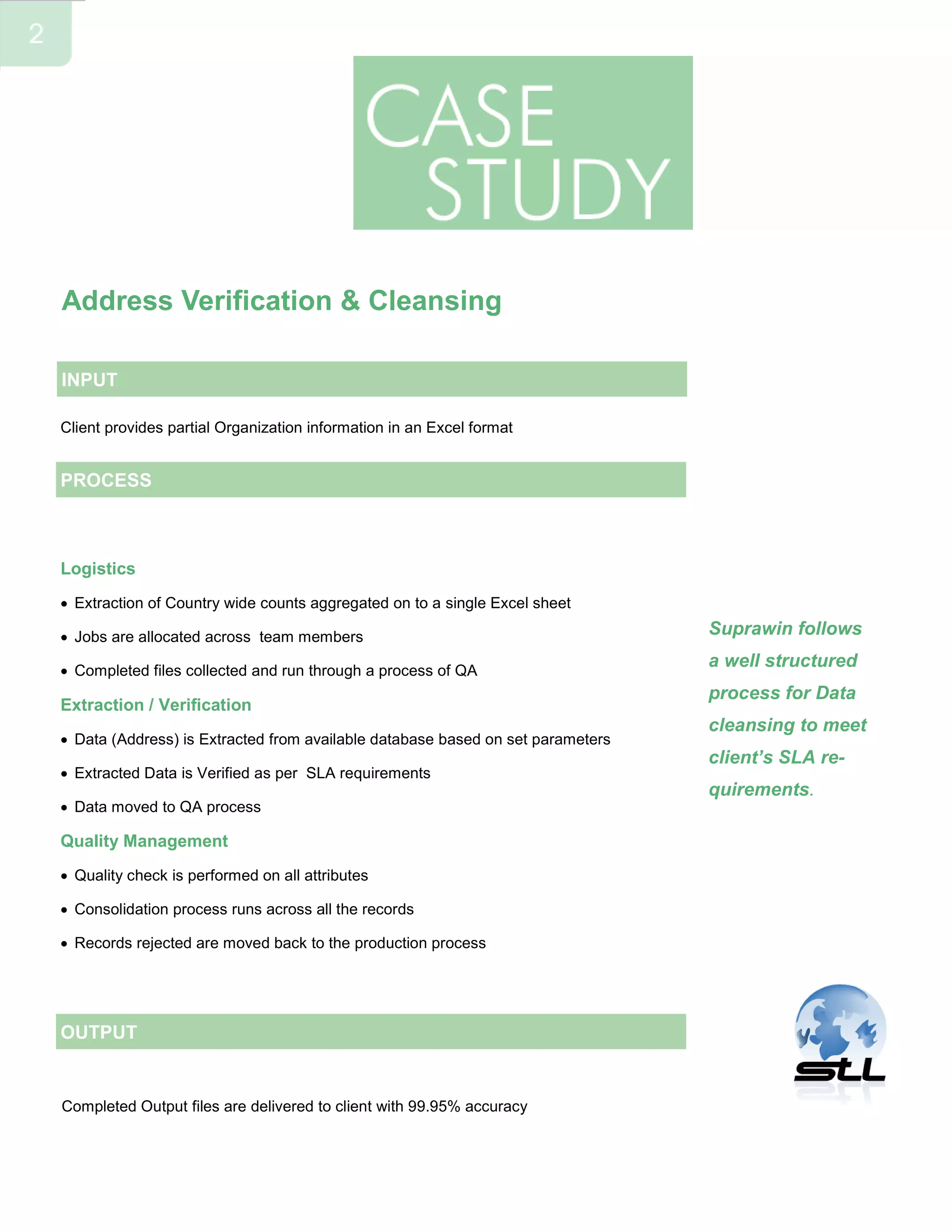 Content management-Address verification case study | PDF