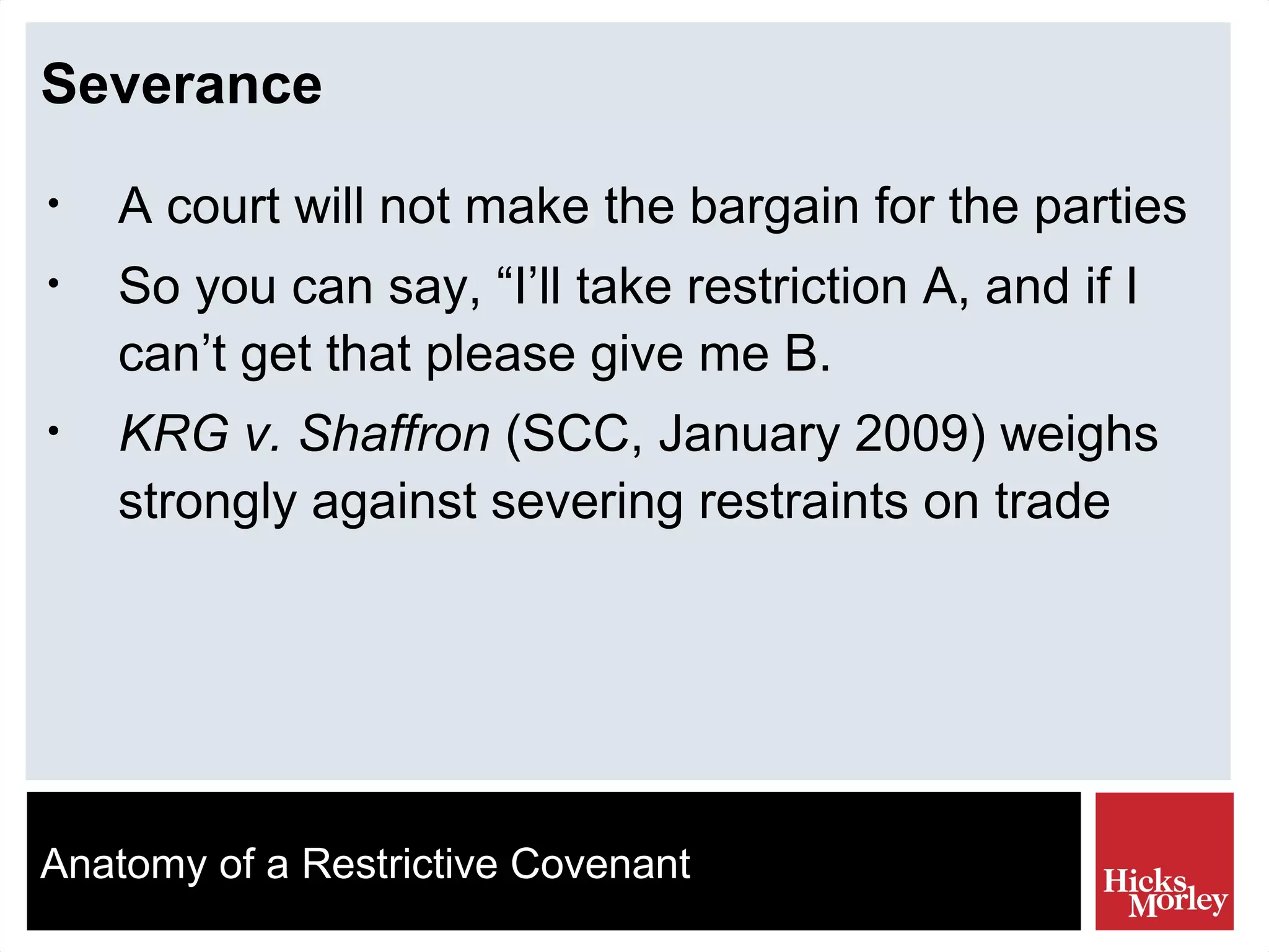 Anatomy of a Restrictive Covenant | PPT