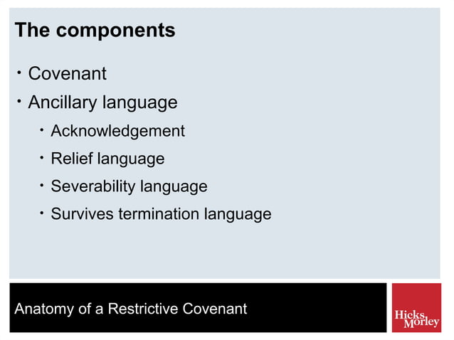 Anatomy of a Restrictive Covenant | PPT