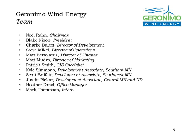 Geronimo Wind Development Model | PPT